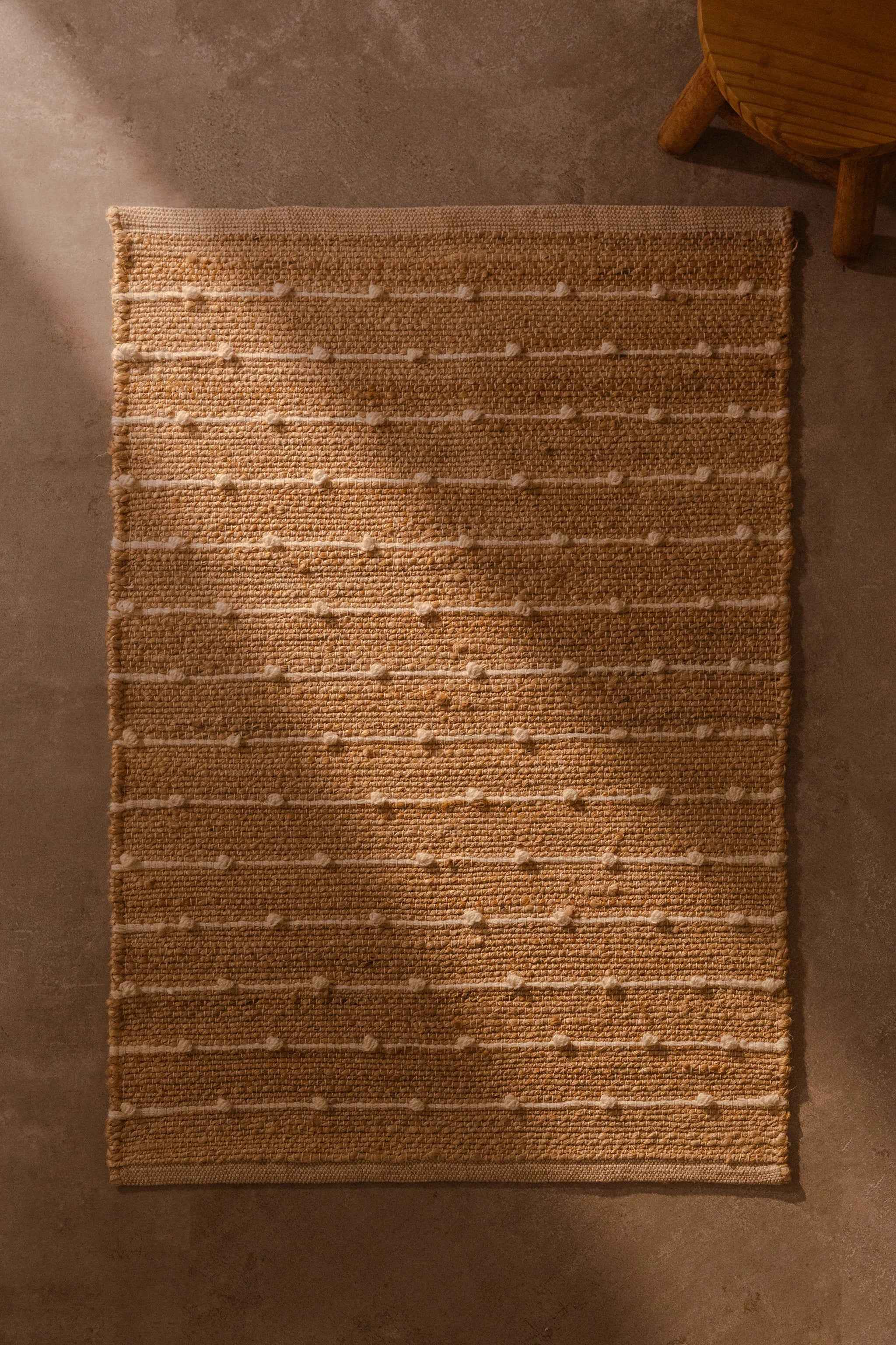 Tapete com Listras Finas em Tom Natural de Lã em Juta 60x90 – Clocasa ...